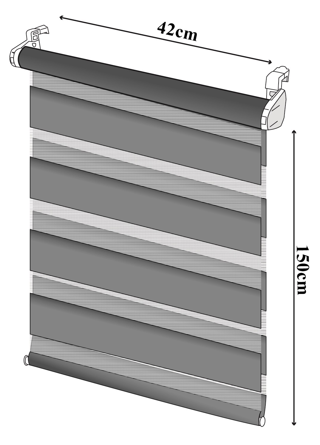 Roleta geam Decomeister zi-noapte 35 x 150 cm alb - eMAG.ro